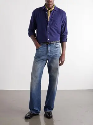 Portuguese Flannel Teca Brushed Cotton-twill Shirt - Blue