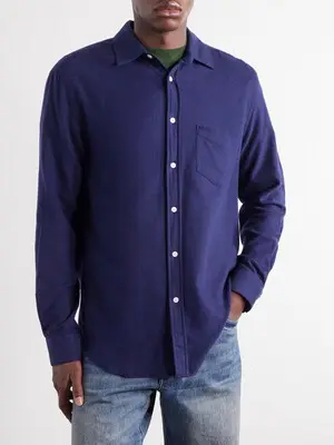 Portuguese Flannel Teca Brushed Cotton-twill Shirt - Blue