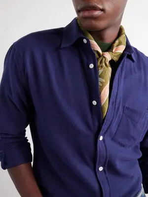 Portuguese Flannel Teca Brushed Cotton-twill Shirt - Blue