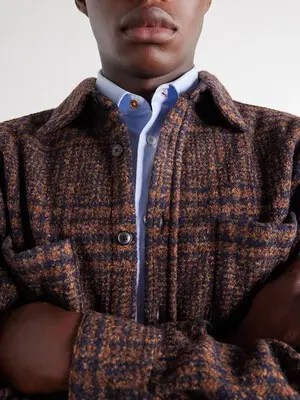 Portuguese Flannel Polaris Checked Tweed Overshirt