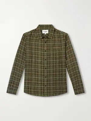 CORRIDOR Crinkled Checked Cotton-blend Shirt