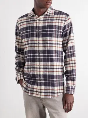 Portuguese Flannel Hillside Checked Cotton-flannel Shirt