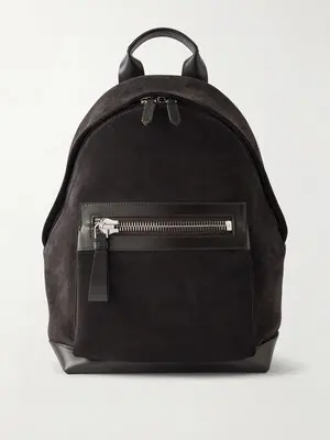 TOM FORD Buckley Leather-trimmed Suede Backpack