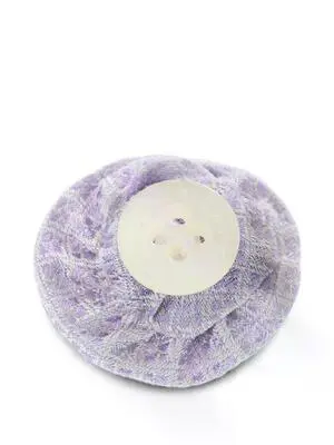 Corneliani Silk Embroidered Lapel Pin - Purple