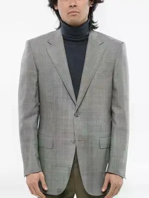 Corneliani Prince Of Wales Single-breasted Blazer - Grey