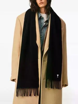 AMI Paris Wool Scarf With De Coeur