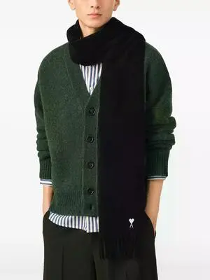AMI Paris Wool Scarf With De Coeur
