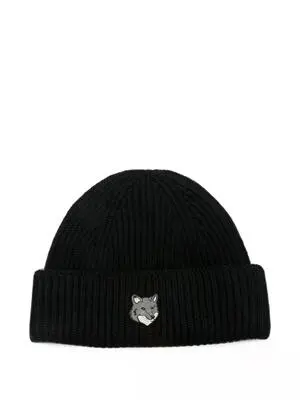 Maison Kitsuné Ribbed-knit Beanie Hat