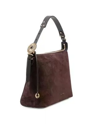 Etro Logo-print Suede Shoulder Bag - Brown