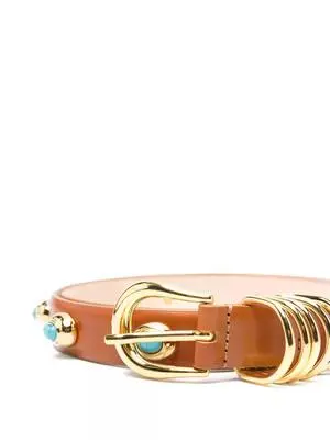 DEHANCHE The Hollyhock Stone Leather Belt