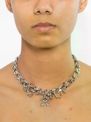 Off-White Piercing Arrows Chain Necklace - Silver