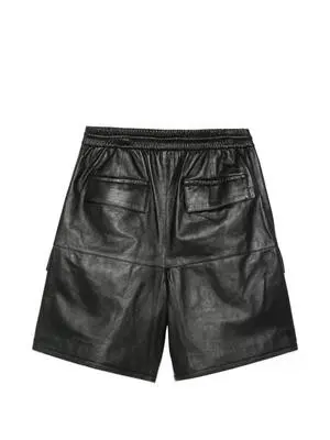 JUUN.J Leather Cargo Shorts - Black