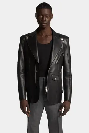 Dsquared2 70s Leather Biker Blazer