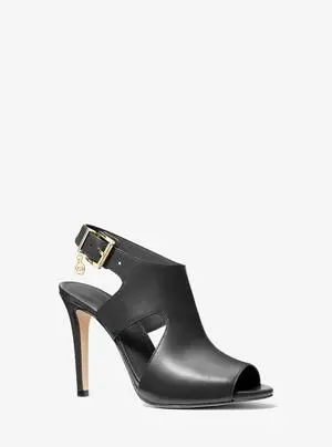 Michael Kors Harper Leather Sandal In Size By - Black