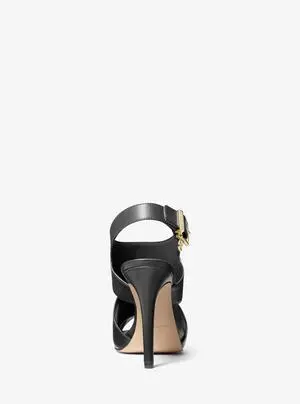 Michael Kors Harper Leather Sandal In Size By - Black