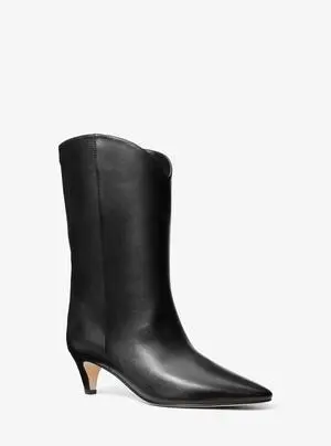 Michael Kors Daniela Leather Boot In Size By - Black
