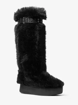 Michael Kors Starling Faux Fur Puffer Boot In Size By - Black