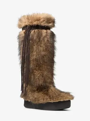 Michael Kors Starling Faux Fur Puffer Boot In Size By - Brown