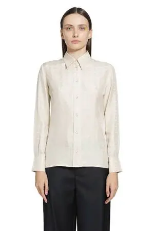 Gucci Habotai Jacquard Shirt - Beige
