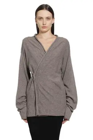 YEHUAFAN Cashmere Wrap Top - Grey