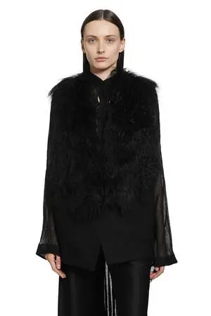 YEHUAFAN Fur Jacket - Black