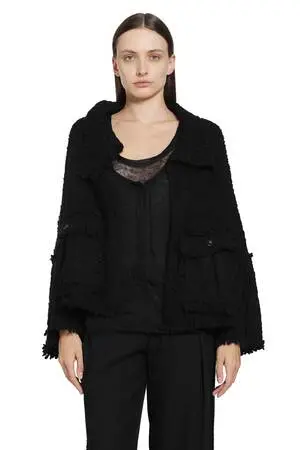 YEHUAFAN Cahmere Knit Jacket - Black