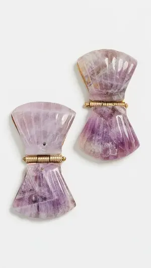 Shashi Gemstone Shell Earrings - Amethyst