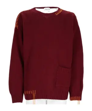 AMISH SUPPLIES Contrast Stitch Knitted Sweater
