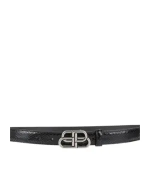 Balenciaga Snakeprint Glossy Leather Belt