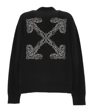 Off-White Embroidered Long-sleeve Cardigan