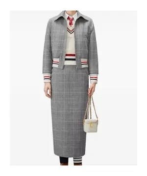 Thom Browne Windowpane Houndstooth Tweed Jacket