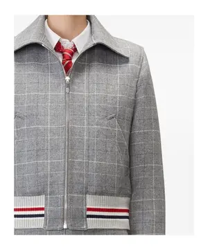 Thom Browne Windowpane Houndstooth Tweed Jacket