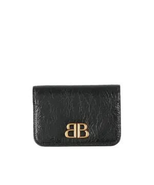 Balenciaga Minimalist Leather Wallet - Black