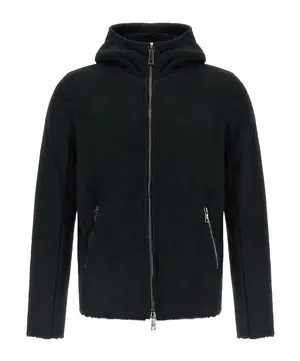 GIORGIO BRATO Velour Leather Hoodie