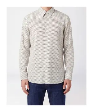 TOM FORD Diamond-print Silk Shirt - Ecru Black