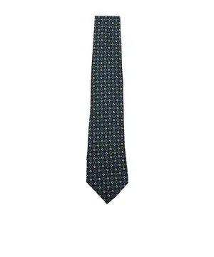 Canali Geometric Pattern Tie - Green