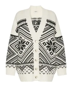 Max Mara Jacquard Wool Cardigan