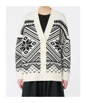 Max Mara Jacquard Wool Cardigan