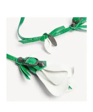 Balenciaga Le City Roses Charm/keyring In Optic White