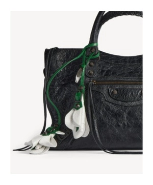 Balenciaga Le City Roses Charm/keyring In Optic White