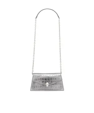 Alexander McQueen Mini Skull Croc-effect Shoulder Bag