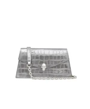 Alexander McQueen Mini Skull Croc-effect Shoulder Bag