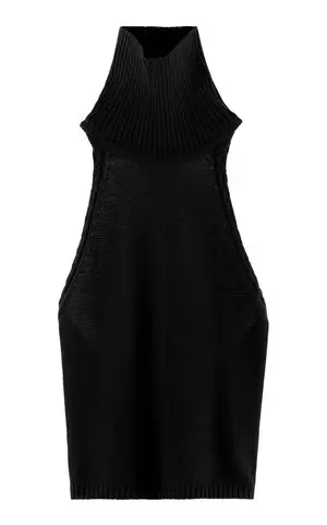 Arakii Knitted Cotton Halter Top - Black