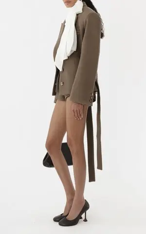 Arakii Boxy Belt Wool-blend Jacket