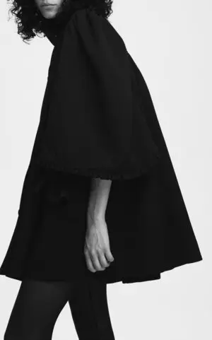 Arakii Pleated Frill Wool Trench Coat