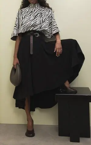 Arakii High Waist Panel Maxi Skirt