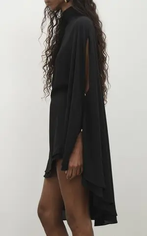 Arakii Poncho Turtleneck Mini Dress