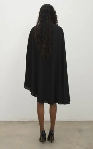 Arakii Poncho Turtleneck Mini Dress