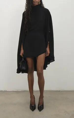 Arakii Poncho Turtleneck Mini Dress