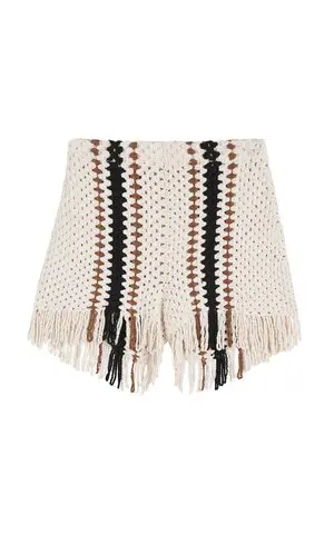 BY MALENE BIRGER Tamara Cotton Crochet Knit Shorts - Stripe
